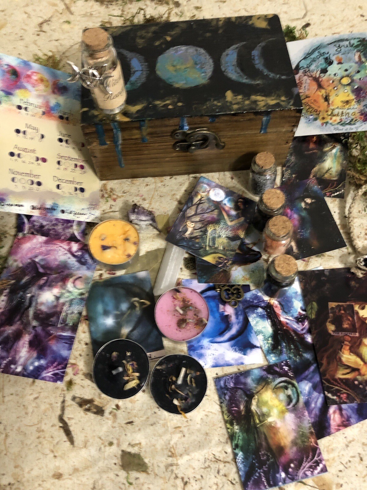 Handmade Moon Phases Witch Box - 45pc Witch Set - Full Witch Altar ...