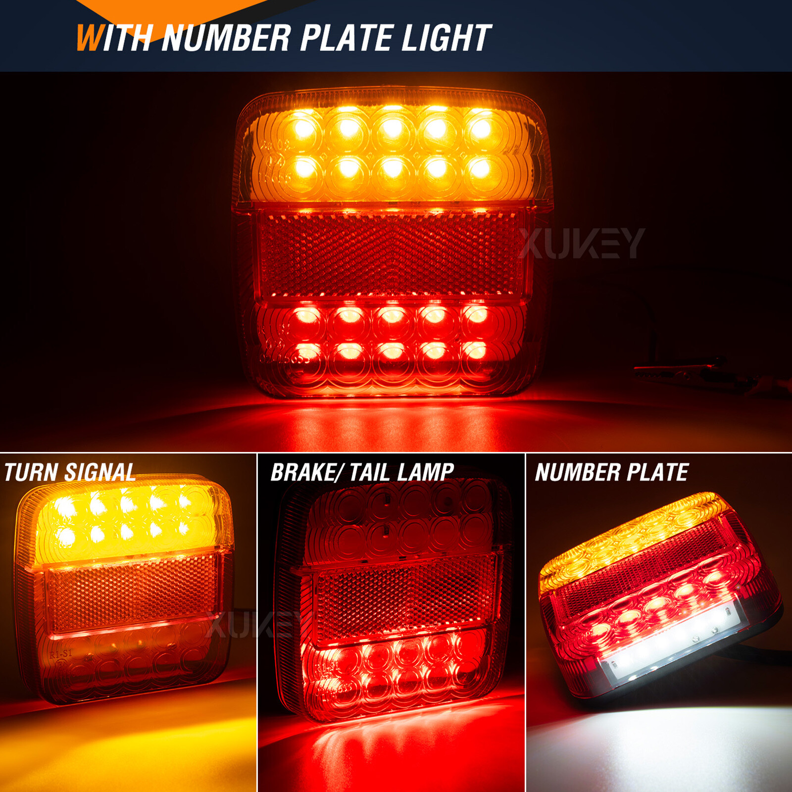 12V 24V LED REAR TAIL LIGHTS LAMP MULTI FUNCTION TRAILER CARAVAN TRUCK ...