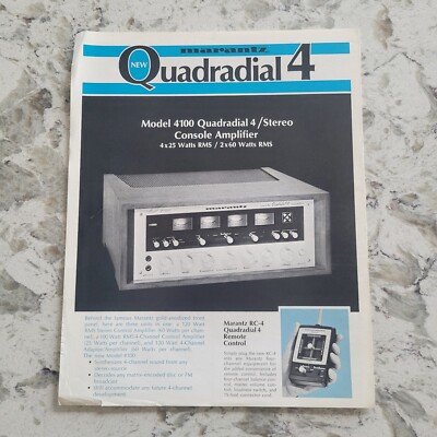 Vintage Original Marantz Model 4100 Quadradial 4 Concole Amp Dealer ...