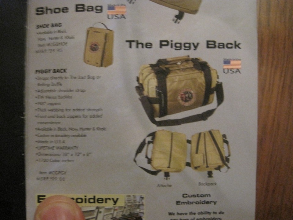 Club Glove The Piggy Back From Golf Travel Accessory Bag Backpack USA ...