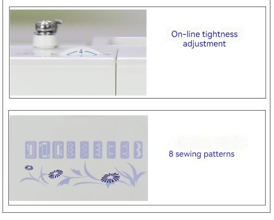 Heavy Duty Sewing Machine Household Stitches Metal Frame Twin Needle ...