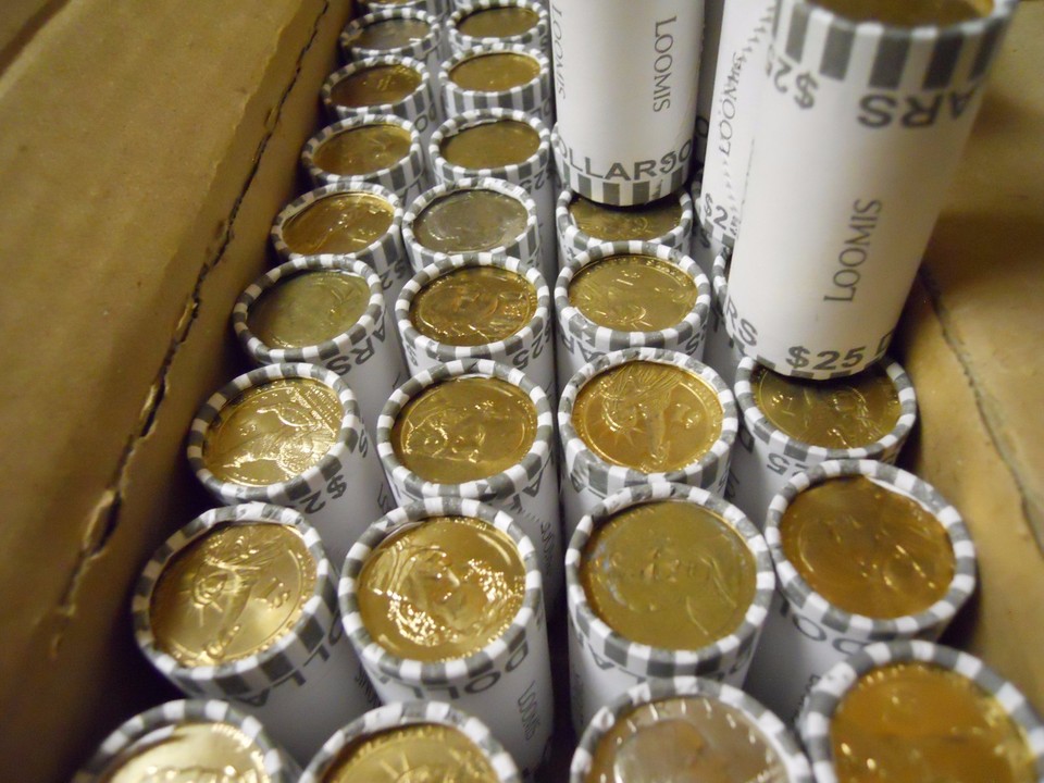 4x Unsearched Circulated Small Dollar Coin Rolls ($100) Presidential, S ...