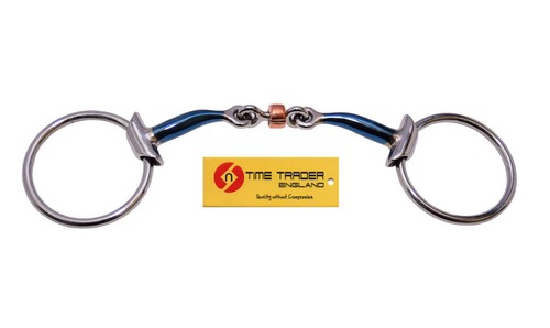 Blue Sweet Iron Loose Ring Snaffle Bit With Copper Roller Lozenge Horse Bit | eBay UK