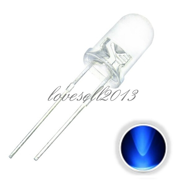 100PCS 5mm Round Blue Water Clear LED Light Diodes Kit NEW | eBay