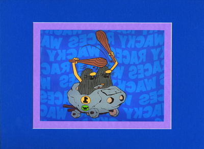 WACKY RACES SLAG BROTHERS w BOULDER MOBILE PRINT PROFESSIONALLY MATTED ...