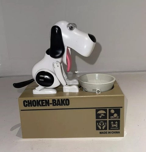 Cute! Hungry Puppy Choken-Bako Battery Operated Mechanical Dog Coin ...