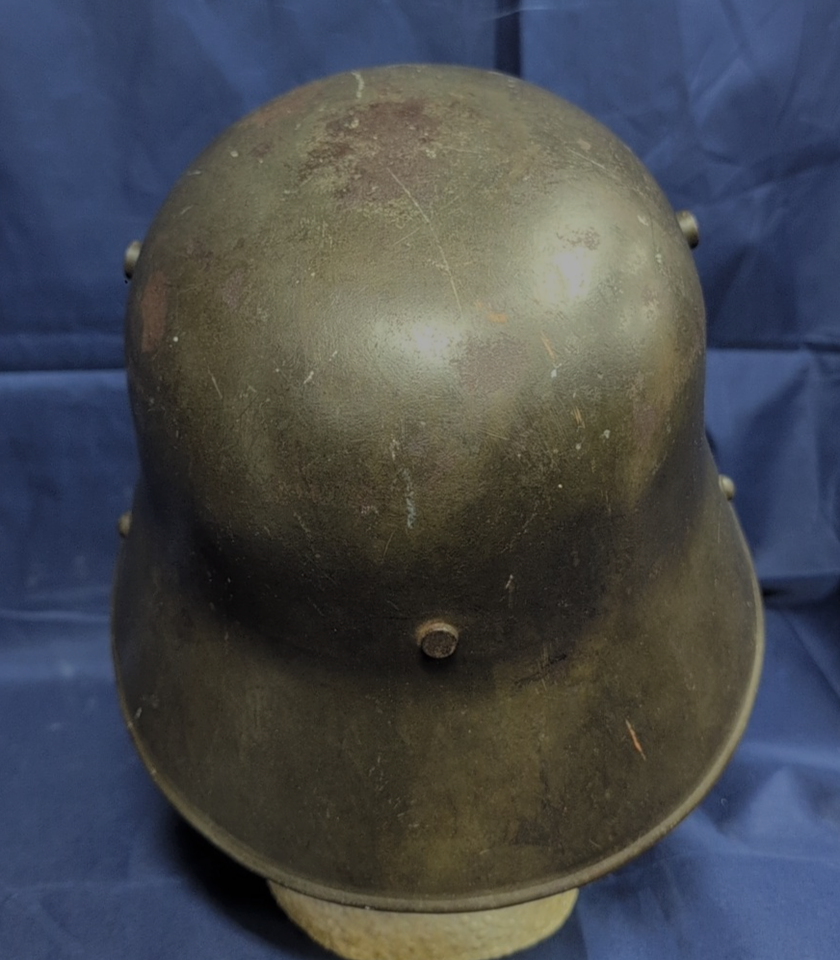 WWI German helmet shell with original paint, one liner pad, and ...