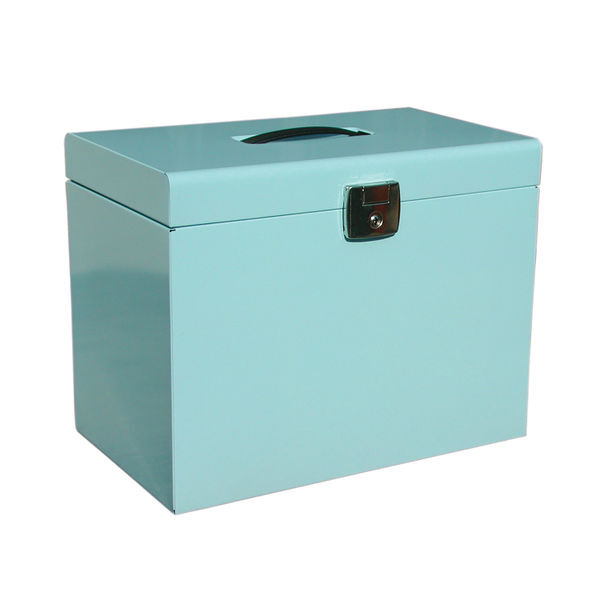 Pierre Henry Metal Box File A4 Lockable with 5 Suspension Files/Tabs ...