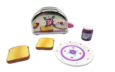 Vintage 1996 Tyco Kitchen Littles Metal Toaster Toast Jelly Lot Barbie ...