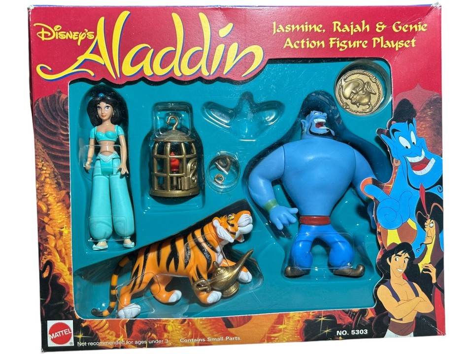 Vintage Disney Classic Aladdin Action Playset Mattel Both Sets Genie ...