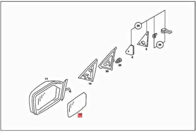 Genuine MERCEDES S123 W123 KOMBI Break Estate Saloon Mirror Glass ...
