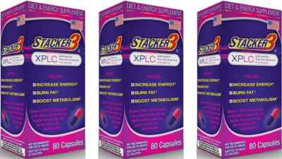 Stacker 3 XPLC 80 Capsules/Bottle (Lot of 3X Bottles) =240 Capsules | eBay