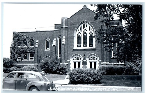 c1940s Methodist Church Car Scene Onarga Illinois IL RPPC Photo Vintage ...