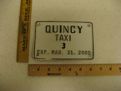 2000 00 QUINCY MASSACHUSETTS MA MASS TAXI CAB LICENSE PLATE #3 | eBay