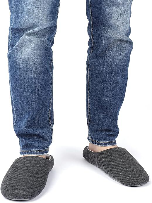 Men's Lightweight Breathable Cotton Slippers with Memory Foam and Soft ...