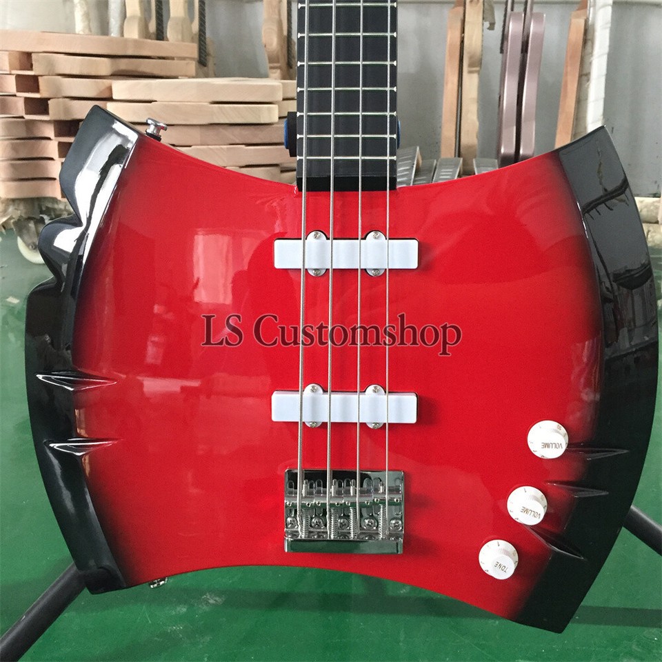 Custom Red Burst Marceline's Axe Bass Guitar Adventure Time 4 String ...