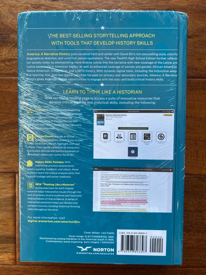 America: A Narrative History 12th High School Edition by David Emory ...