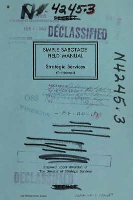 Simple Sabotage Field Manual | eBay