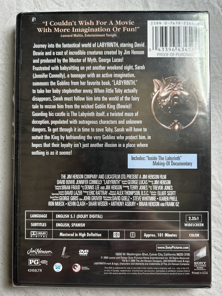 BRAND NEW Labyrinth (DVD) 43396434592| eBay