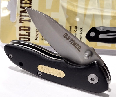 Schrade Old Timer Spring Open Assisted Drop Point Folding Pocket Knife ...