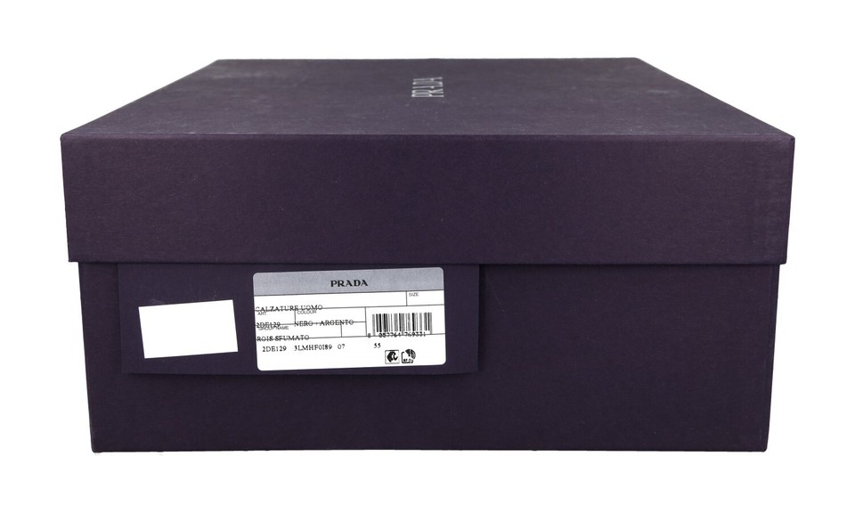 PRADA Chocolate Monolith Loafer Shoes 2DE129 Black Silver NEW - US 8.5 ...