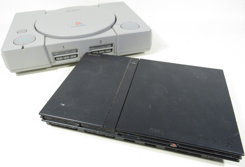 Lot of 2 Sony PlayStation Consoles (PS1 & PS2 Slim) For Parts Repair | eBay