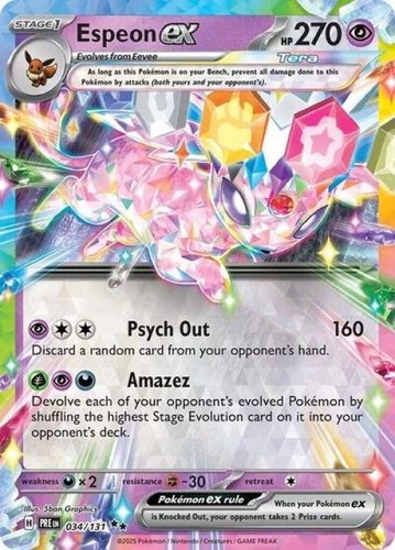 Pokemon Espeon ex - 034 NM 1st Edition Normal SV: Prismatic Evolutions ...