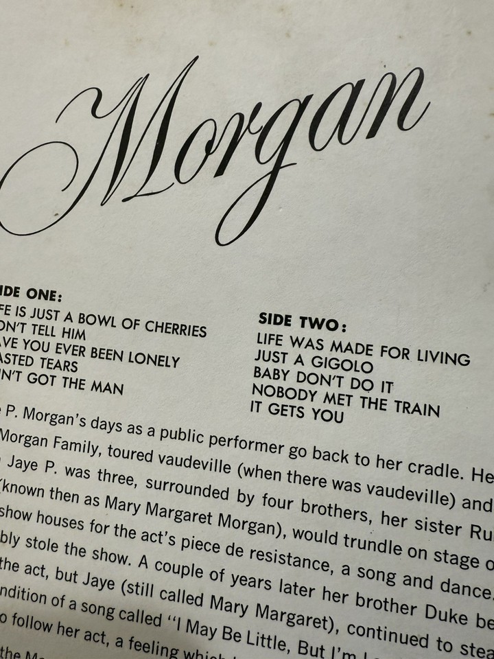 Jaye P. Morgan - Life Is Just A Bowl Of Cherries (LP, Mono, Bla) | eBay