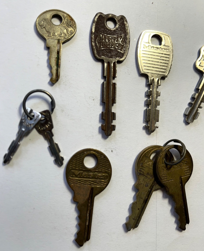 13 Vintage, Master Lock Keys for Padlock or ?? All Sizes, Shapes to Use ...