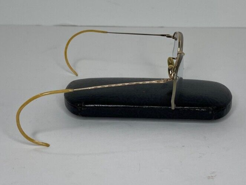 Antique B&L SHURON 1/10 12K Gold Filled Rimless Vintage Eyeglasses With ...
