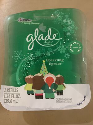 Glade SPARKLING SPRUCE Pine Scented Oil Plugins 2 Refills NEW Christmas ...