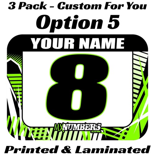 Motocross Mini Number Plate Decal Stickers Custom Name Race MX SX ATV ...