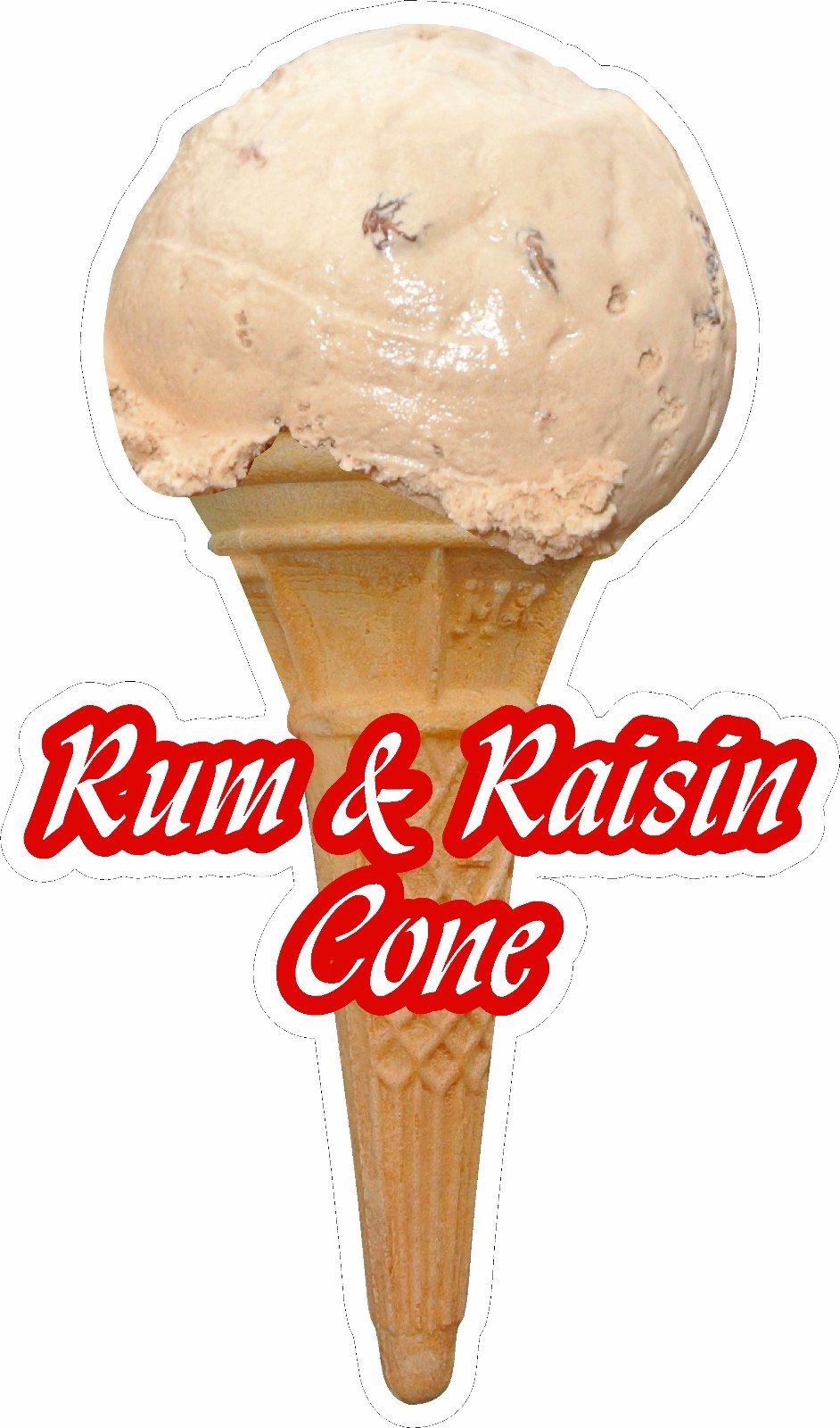 SOFT SCOOP RUM & RAISIN ICE CREAM CONE STICKER LARGE | eBay UK