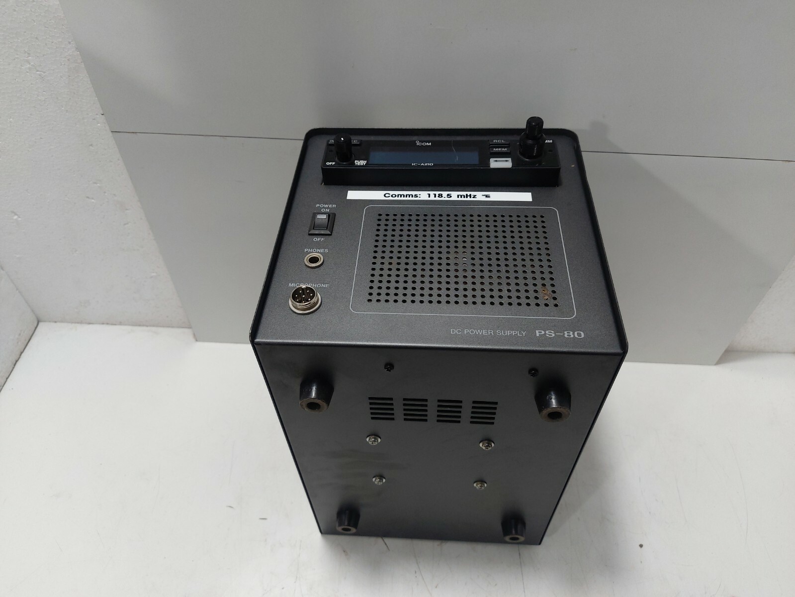 Icom IC-A210 / PS-80 DC Power Supply VHF AM Transceiver Radio C/W PSU ...