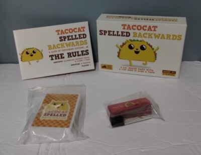TACOCAT SPELLED BACKWARDS Board Card Game 2 Players Ages 7+ Pre-Owned ...