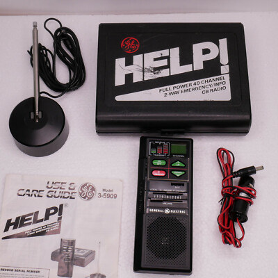 GE HELP FULL POWER 40 CHANNEL 2-WAY EMERGENCY/INFO CB RADIO MODEL 3 ...
