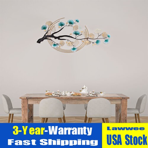 Tree Leaf Metal Wall Art, Modern Luxury Metal Wall Nature Art Decor 3D ...