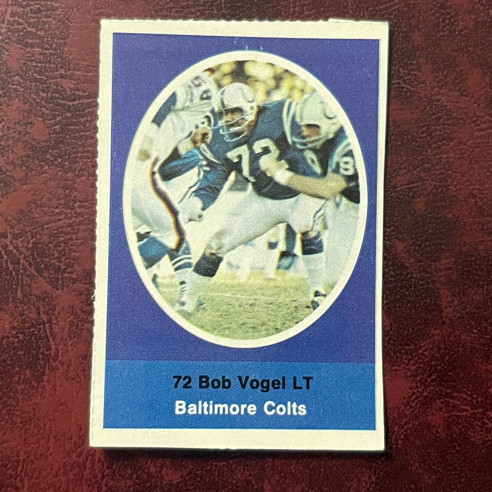 1972 Sunoco NFL Action Set BOB VOGEL Stamp BALTIMORE COLTS | eBay