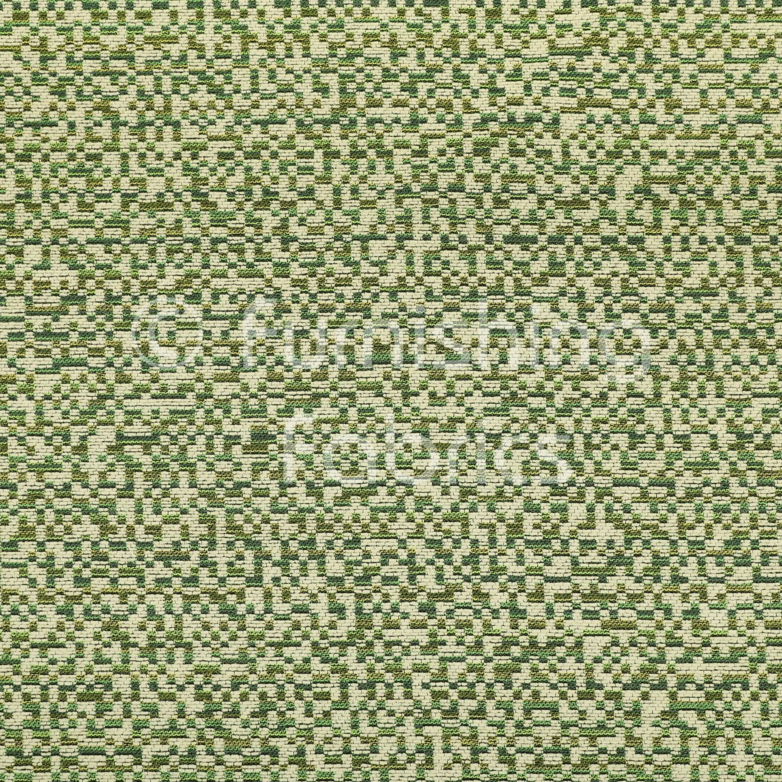 Chenille Textured Tetris Semi Plain Pattern Upholstery Fabrics In Green ...