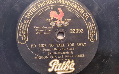 Marion Cox & Billy Jones 90rpm Single 10-inch Pathe-Freres Records ...