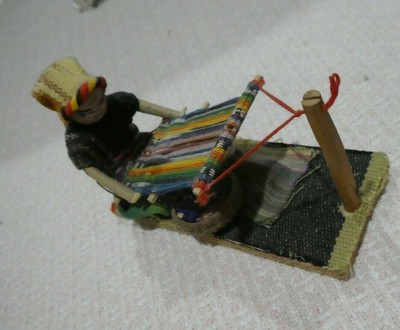woman (and baby) weaving figure souvenir intricate details | eBay