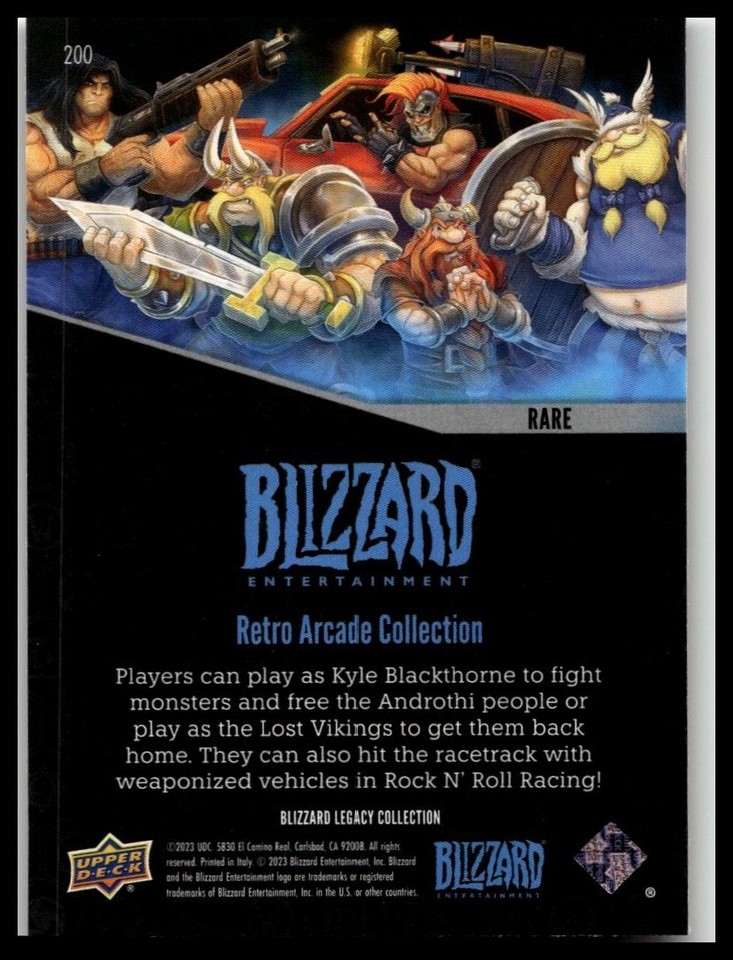 2023 Upper Deck Blizzard Legacy Collection #200 Retro Arcade Collection ...