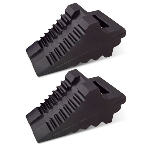 Roblock Solid Rubber Wheel Chocks Heavy Duty Trailer Chock -2 Pack ...