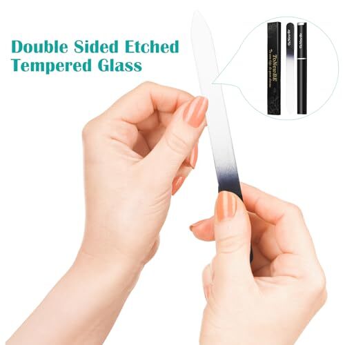 Glass Nail File with Case, Glass Fingernail File, Crystal Nail File, Br ...