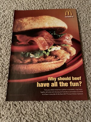 Vintage 2006 MCDONALD'S RANCH BLT PREMIUM CHICKEN SANDWICH PRINT AD | eBay