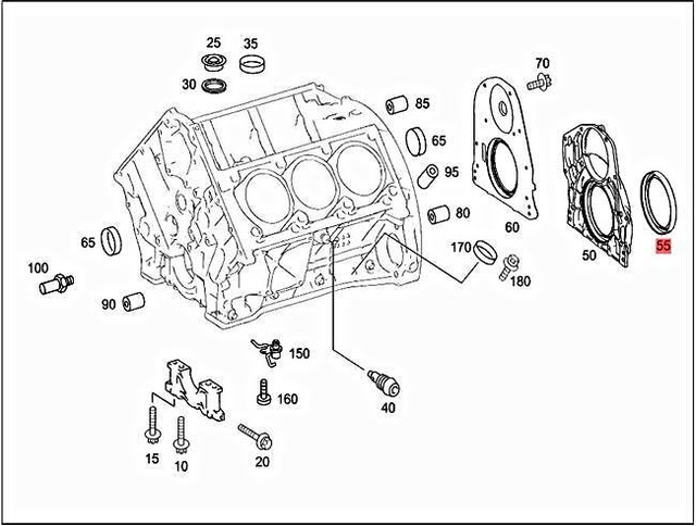 MERCEDES Mercedes-Benz OEM 10-13 S400-engine Crankshaft Seal 0149976346 ...