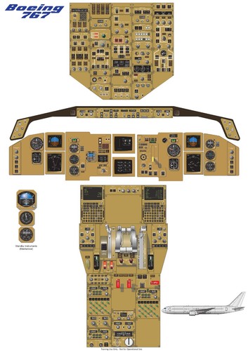 Boeing 767 / 300ER Cockpit Poster 24"x36" | eBay