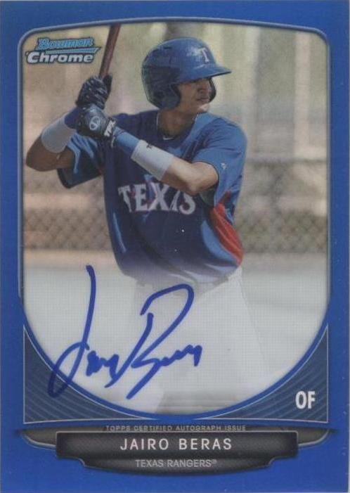 2013 Bowman - Chrome Prospects Autographs Jairo Beras #BCP-JBE Blue ...