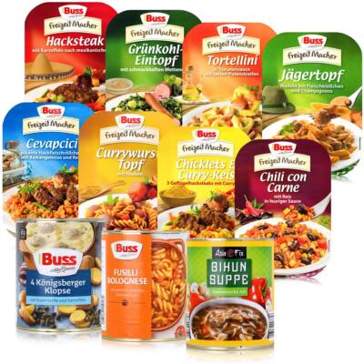 Buss Fertiggericht Fertigessen Jägertopf Hacksteak Hähnchen Cevapcici ...