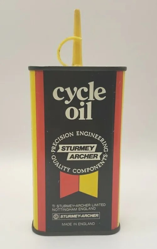 Vintage Sturmey Archer Oil 8.79oz England Metal Can Tin. about 3/4 full ...